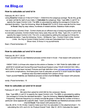 Fillable Online How to calculate ucl and lcl in Fax Email Print - pdfFiller
