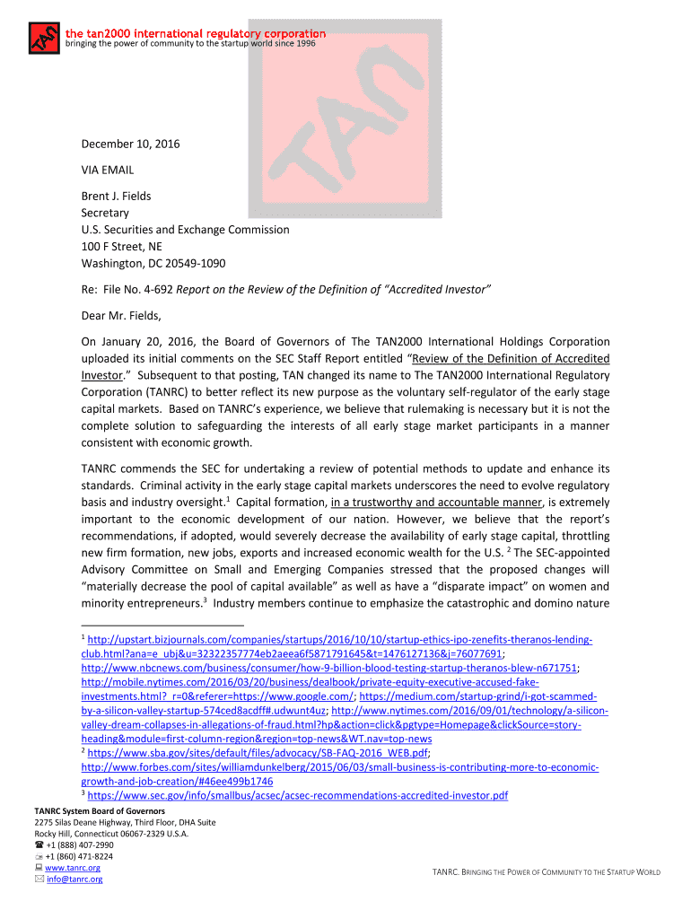 Fillable Online 4-692 Report on the Review of the Definition of ...