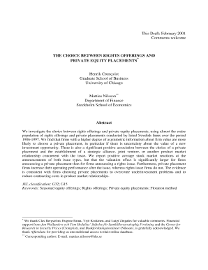 Offering Memorandum Sample Free Printable Documents