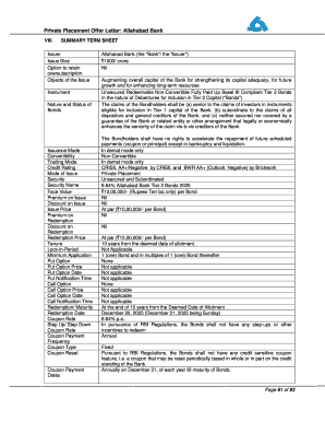 Fillable Online SUMMARY TERM SHEET Fax Email Print - pdfFiller