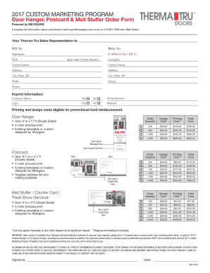 Fillable Online Door Hanger, Postcard & Mail Stuffer Order Form Fax ...
