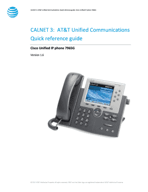 Fillable Online CALNET 3: AT&T Unified Communications: Quick reference ...