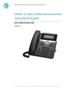 Fillable Online CALNET 3: AT&T Unified Communications: Quick reference ...