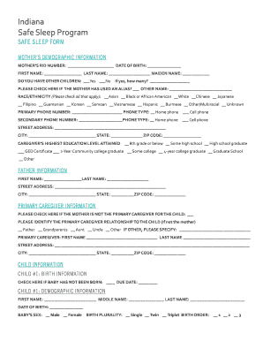Fillable Online SAFE SLEEP FORM Fax Email Print - pdfFiller