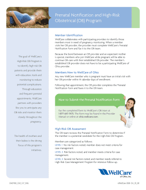 Fillable Online Prenatal Notification and High-Risk Fax Email Print ...