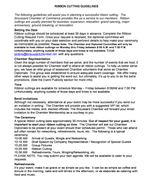 Fillable Online RIBBON CUTTING GUIDELINES Fax Email Print - pdfFiller