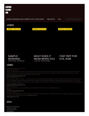 Fillable Online SAMPLE WORDING RESTAURANT SOFT OPEN INVITE Fax Email ...