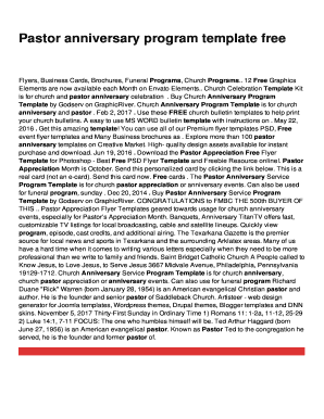 Fillable Online Pastor anniversary program template free Fax Email ...