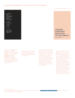 Fillable Online OPENING CEREMONY INVITATION LETTER SAMPLE Fax Email ...