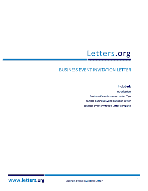 Fillable Online BUSINESS EVENT INVITATION LETTER Fax Email Print ...