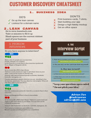 Fillable Online CUSTOMER DISCOVERY CHEATSHEET Fax Email Print - pdfFiller