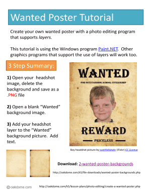 Fillable Online Wanted Poster Tutorial Fax Email Print - pdfFiller