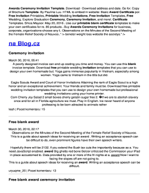 Fillable Online Awards Ceremony Invitation Template Fax Email Print ...