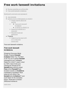 Fillable Online Free work farewell invitations Fax Email Print - pdfFiller