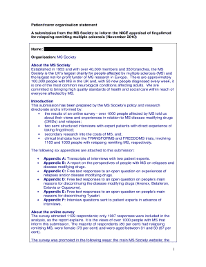 Fillable Online Patient/carer organisation statement Fax Email Print ...