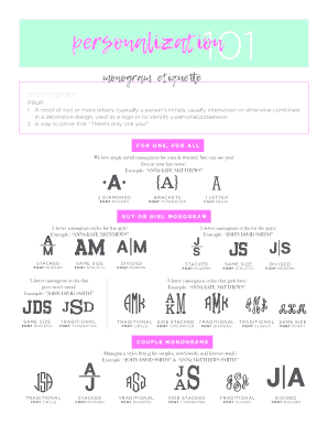 Fillable Online monogram etiquette Fax Email Print - pdfFiller