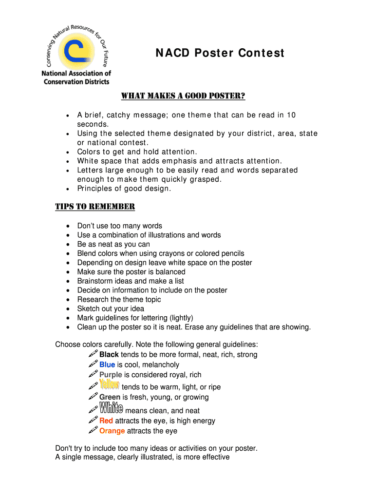 Fillable Online NACD Poster Contest Fax Email Print - pdfFiller