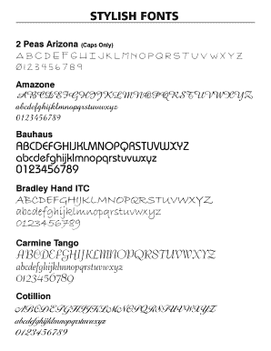 Fillable Online STYLISH FONTS Fax Email Print - pdfFiller