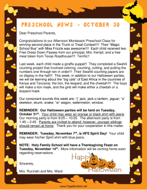 Fillable Online Dear Preschool Parents, Fax Email Print - pdfFiller