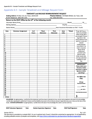 Fillable Online 3 - Sample Timesheet and Mileage Request Form Fax Email ...