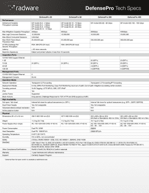 Fillable Online DefensePro Tech Specs Fax Email Print - pdfFiller