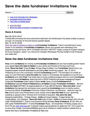 Fillable Online Save the date fundraiser invitations free Fax Email ...