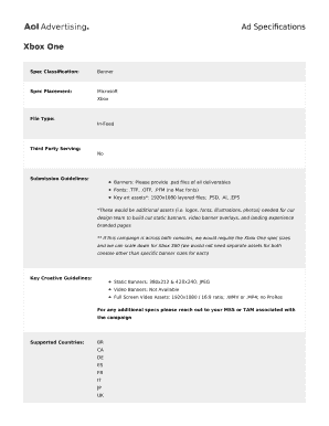 Fillable Online Xbox One Fax Email Print - pdfFiller
