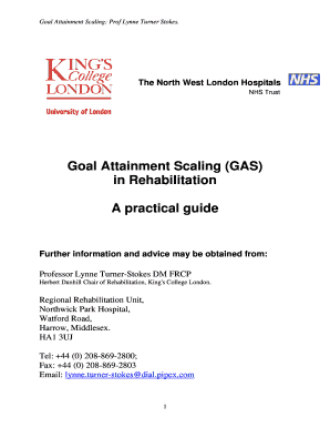 Fillable Online Goal Attainment Scaling: Prof Lynne Turner Stokes Fax ...