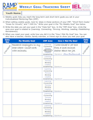 Fillable Online Weekly Goal-Tracking Sheet Fax Email Print - pdfFiller