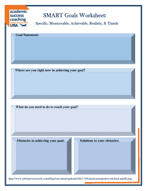 Fillable Online SMART Goals Worksheet: Fax Email Print - pdfFiller