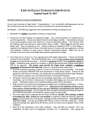 Fillable Online LIFE TO EAGLE GUIDANCE FOR SCOUTS Fax Email Print ...