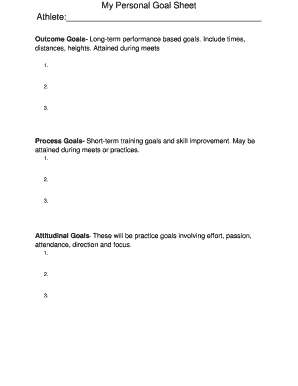 Fillable Online My Personal Goal Sheet Fax Email Print - pdfFiller