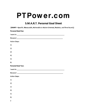 Fillable Online Personal Goal Sheet Fax Email Print - pdfFiller