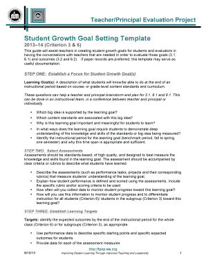 Fillable Online Student Growth Goal Setting Template Fax Email Print ...