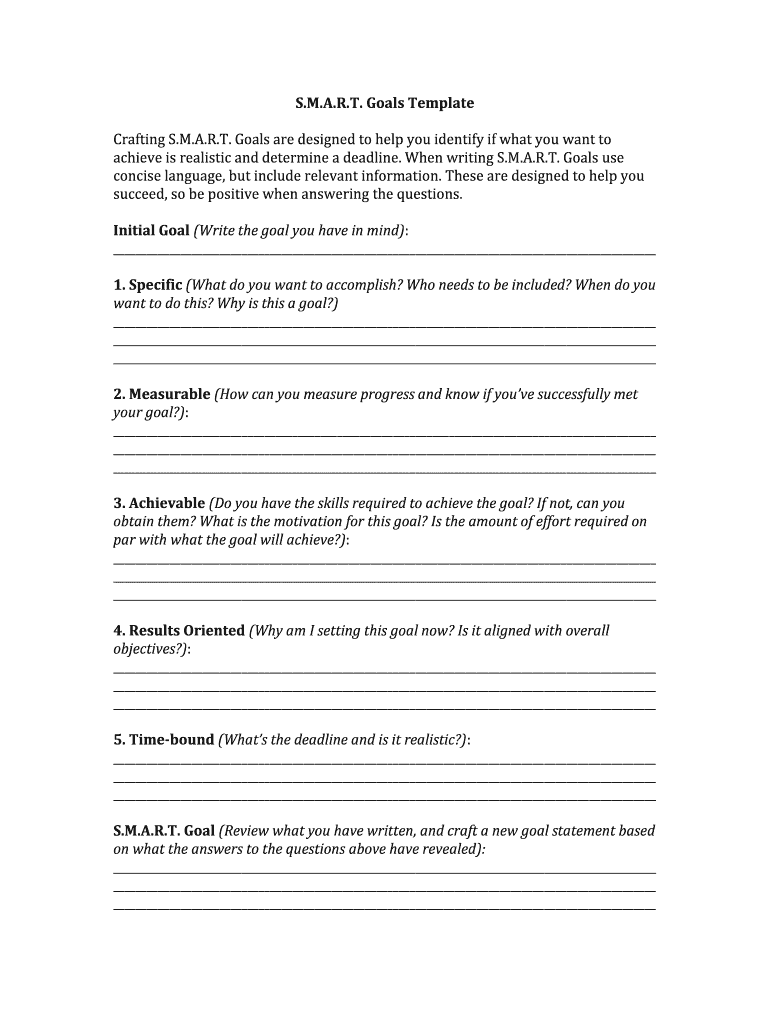 Fillable Online smart goals worksheet - Smartsheet Fax Email Print ...