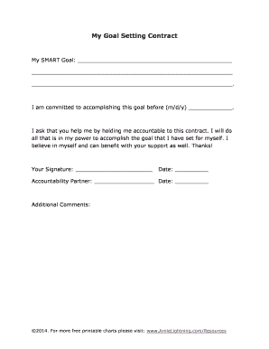 Fillable Online My Goal Setting Contract Fax Email Print - pdfFiller