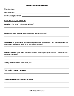 Fillable Online SMART Goal - Definition, Guide, and Importance of Goal ...