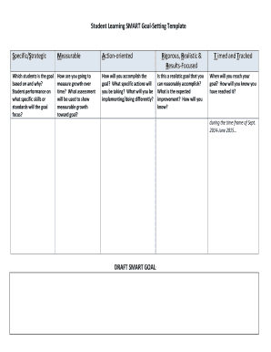 Fillable Online Student Learning SMART Goal-Setting Template Fax Email ...