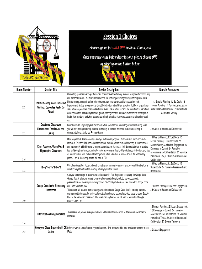 Fillable Online Session 1 Choices Fax Email Print - pdfFiller