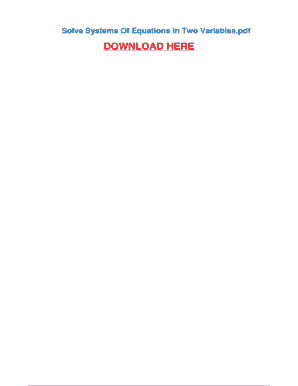Fillable Online Solve Systems Of Equations In Two Variables Fax Email Print - pdfFiller