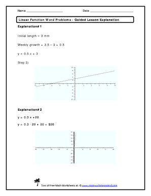 Fillable Online Linear Function Word Problems - Guided Lesson ...
