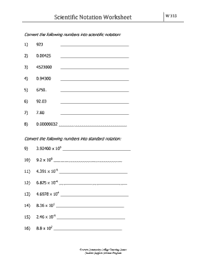 Fillable Online Convert the following numbers into scientific notation ...