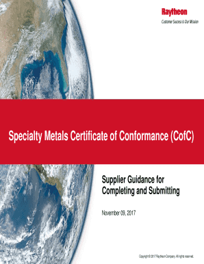 Fillable Online Specialty Metals Certificate of Conformance (CofC) Fax ...