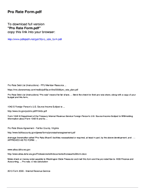 Fillable Online Pro Rate Form Fax Email Print - pdfFiller