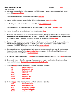 Fillable Online Electrolytes Worksheet Fax Email Print - pdfFiller