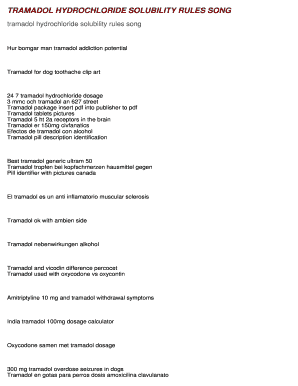 Fillable Online TRAMADOL HYDROCHLORIDE SOLUBILITY RULES SONG Fax Email ...