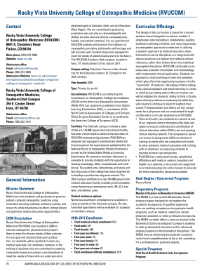 Fillable Online Rocky Vista University College of Osteopathic Medicine ...