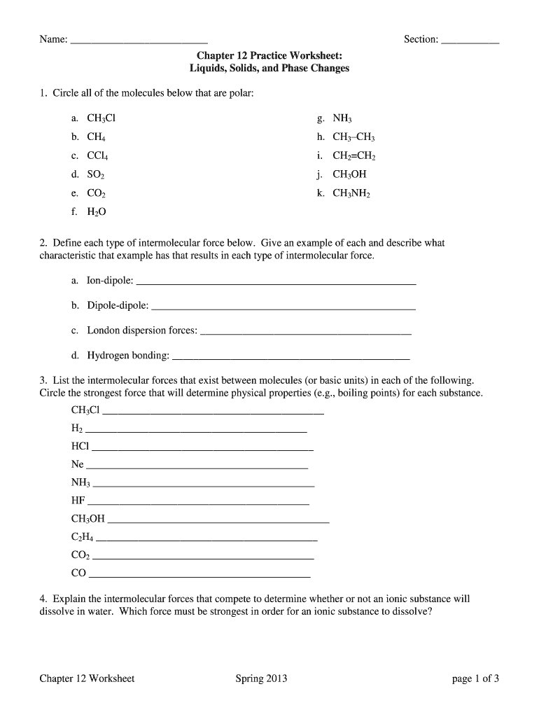 Fillable Online Chapter 12 Practice Worksheet: Fax Email Print - pdfFiller