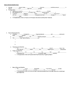 Fillable Online Factors Affecting Solubility Notes Fax Email Print ...