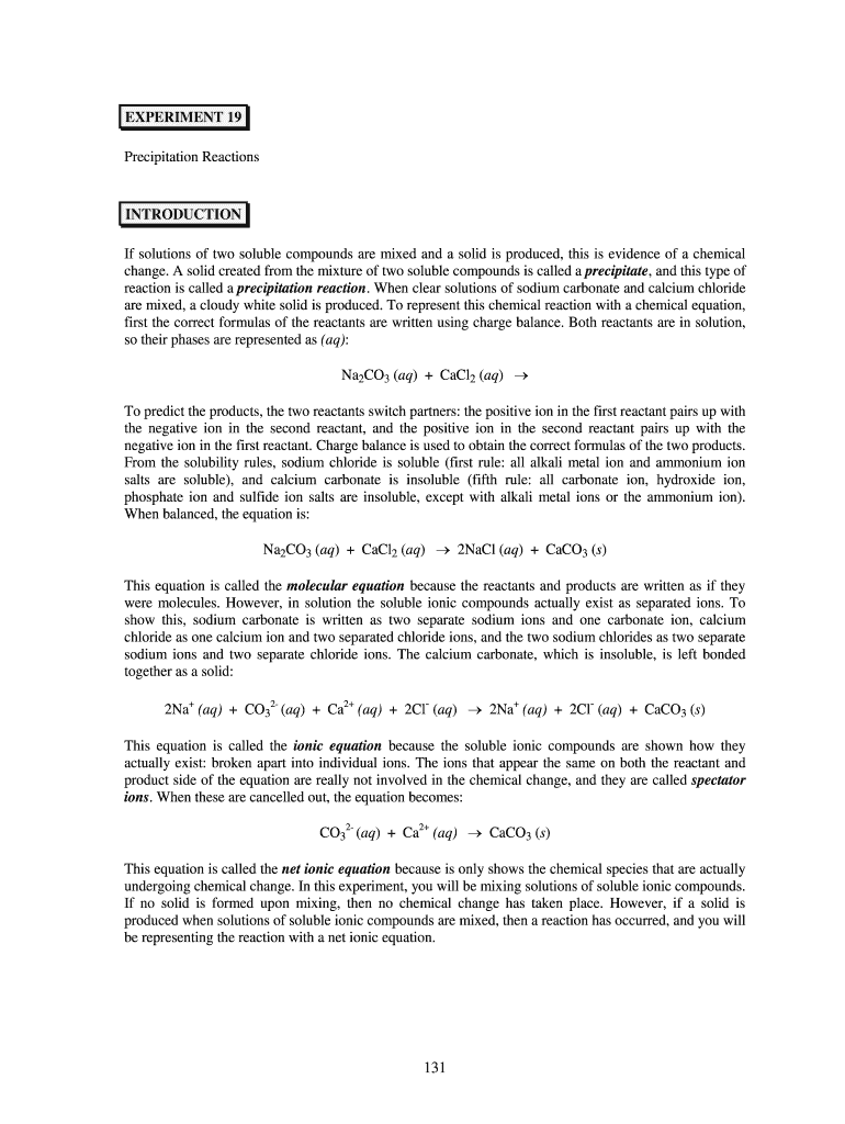 Fillable Online EXPERIMENT 19 Fax Email Print - pdfFiller